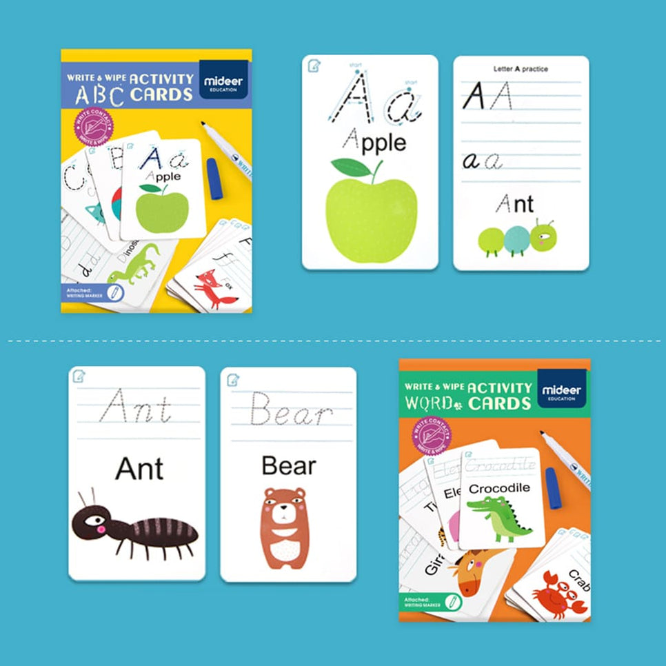 Kids Learning Toys – Write and Wipe Activity Cards-ABC Cards — little ...