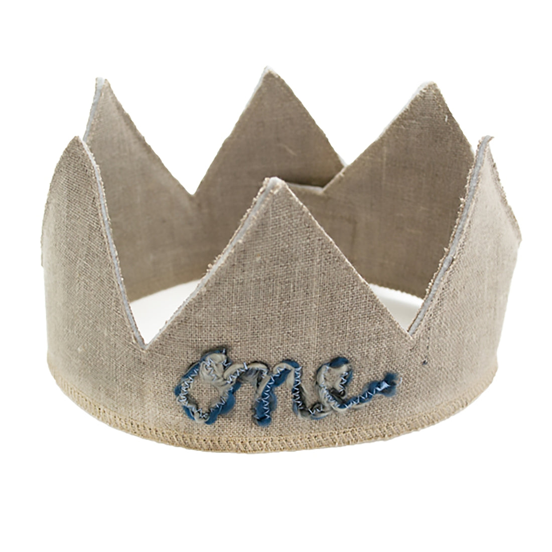 "One" Multi Blue Yarn Crown — little dinosaur kids boutique