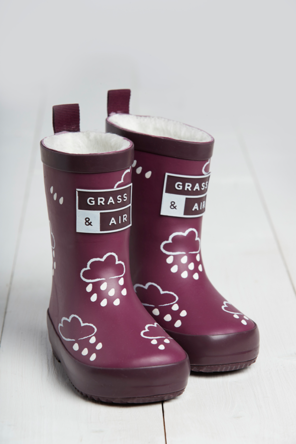 Mulberry Colour-Changing Kids Wellies with Teddy Fleece Lining — little ...